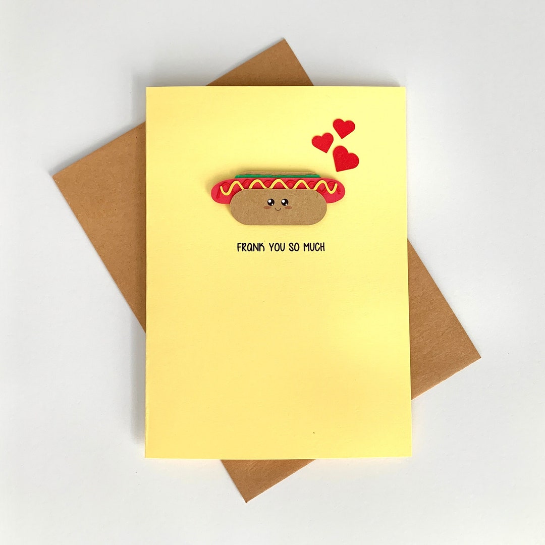 Frank You so Much || Cute Thank You Card || Hot Dog Pun - Etsy