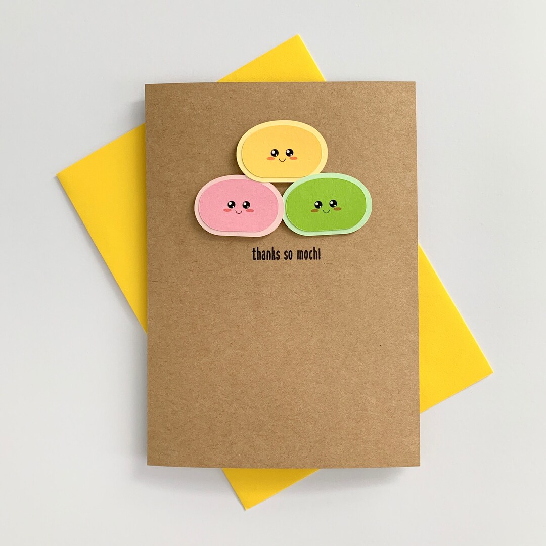 Thanks so Mochi || Cute and Punny Thank You Card || Mochi Ice Cream Pun ...