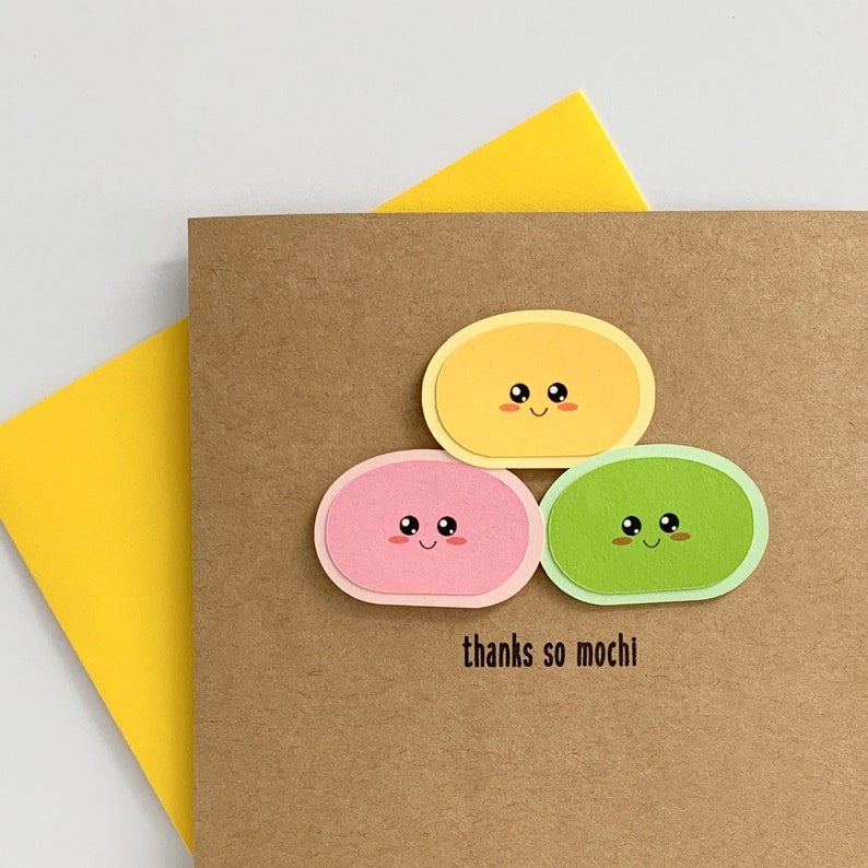 Thanks so Mochi Cute and Punny Thank You Card Mochi Ice Cream Pun - Etsy