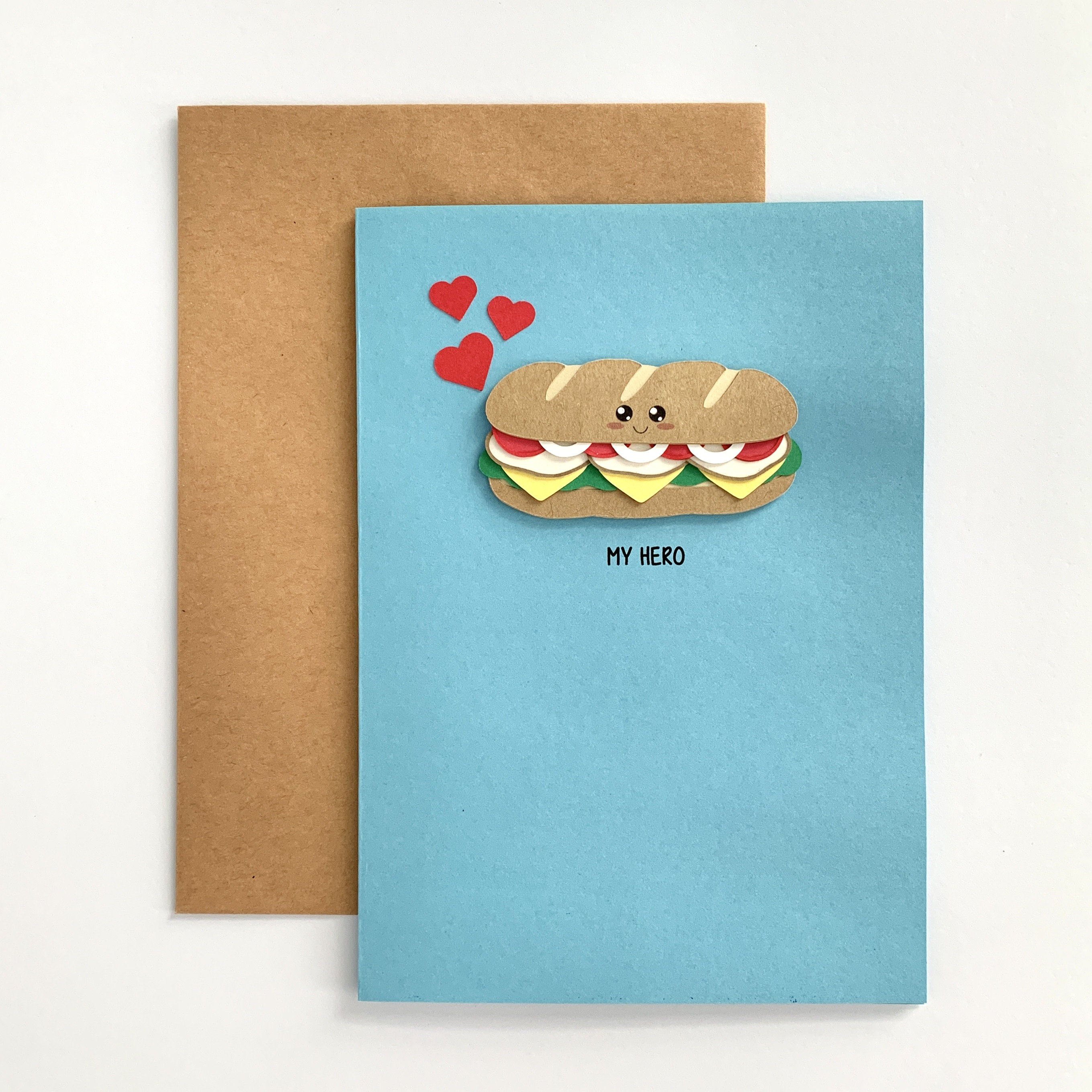 My Hero Cute and Punny Card Sandwich Pun for Friend - Etsy