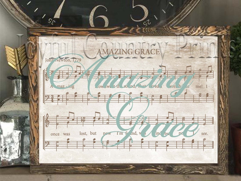 Amazing Grace Sheet Music Printable, Digital Print, JPEG - Etsy