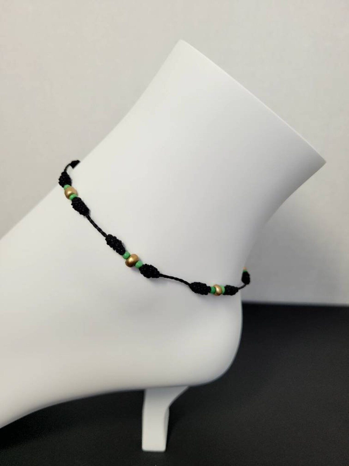 Macrame Anklets With Seed Beads, Black Anklets Colored Beads, Handmade Macrame Anklets ...
