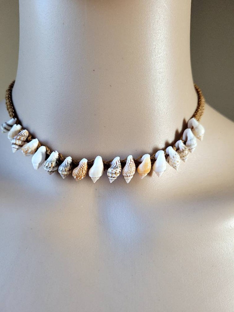 Macrame Sea Shell Choker, Boho Beach Necklace - Etsy