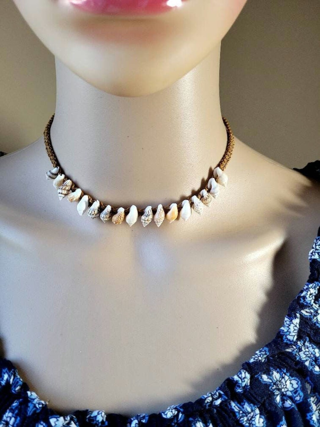Macrame Sea Shell Choker, Boho Beach Necklace - Etsy