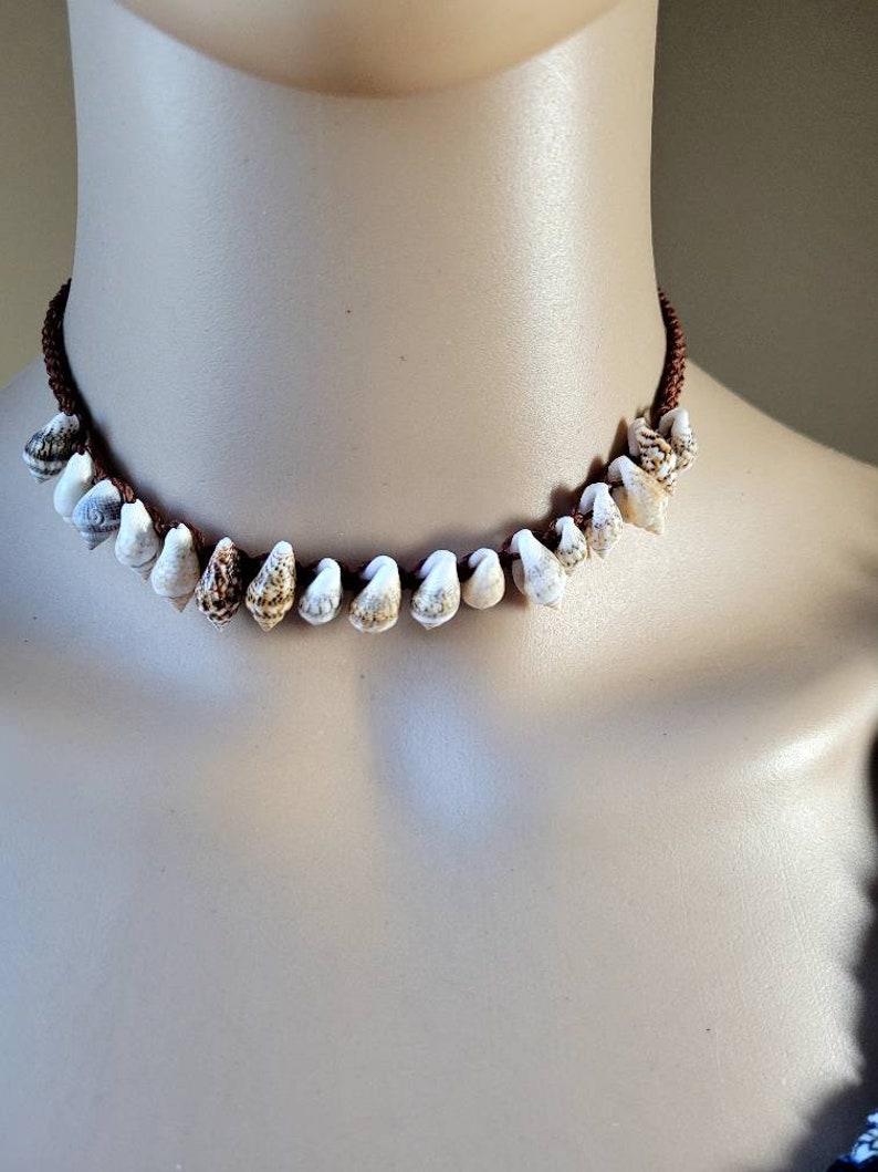 Macrame Sea Shell Choker, Boho Beach Necklace - Etsy