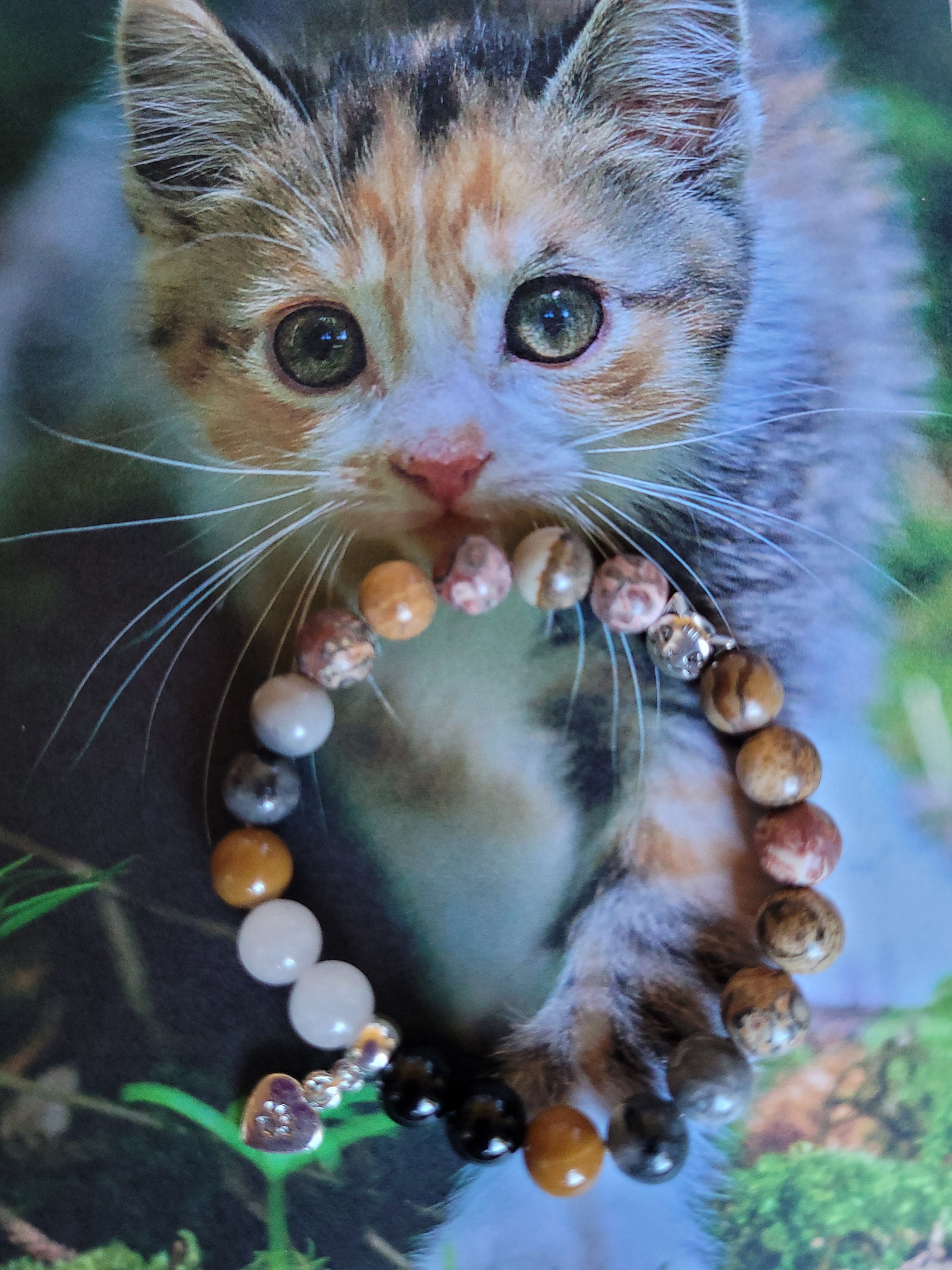 Calico Cat Bracelet, Tortie Kitty Bracelet, Tabby Calico Bracelet, Cat ...