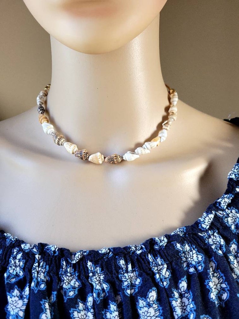 Handmade Spiral Seashell Choker, Adjustable Wax Cord, Boho Surfer - Etsy