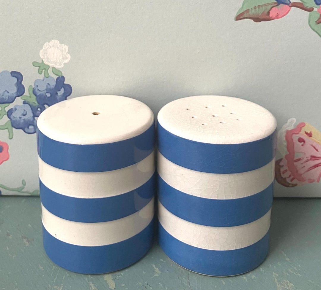 Vintage T.G. Green Cornishware Blue and White Salt and Pepper Shaker ...