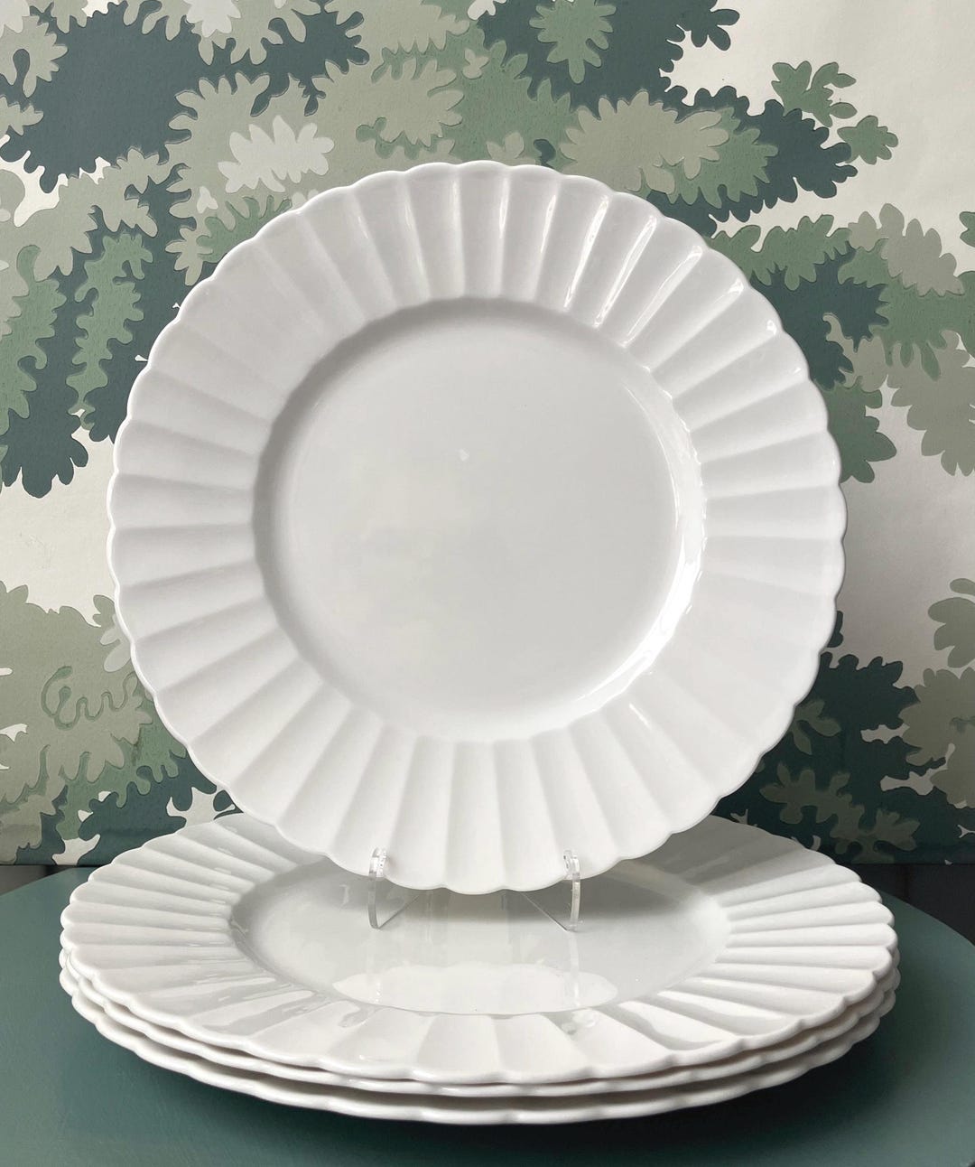 Set of Four Susie Cooper Fine Bone China “white Flute” 10.5” Dinner ...