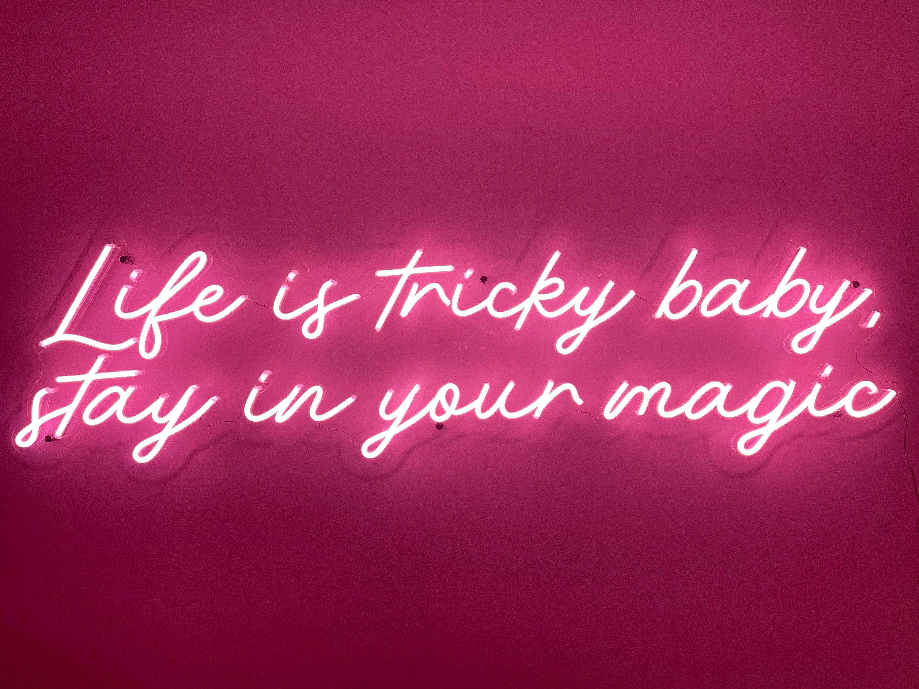 Life is Tricky Baby Stay in Your Magic Neon Sign Bedroom - Etsy