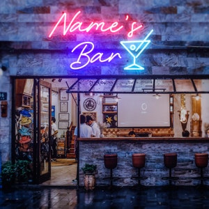 Personalized Your Name Bar Neon Signs Beer Mugs Led Neon Light Sign ...