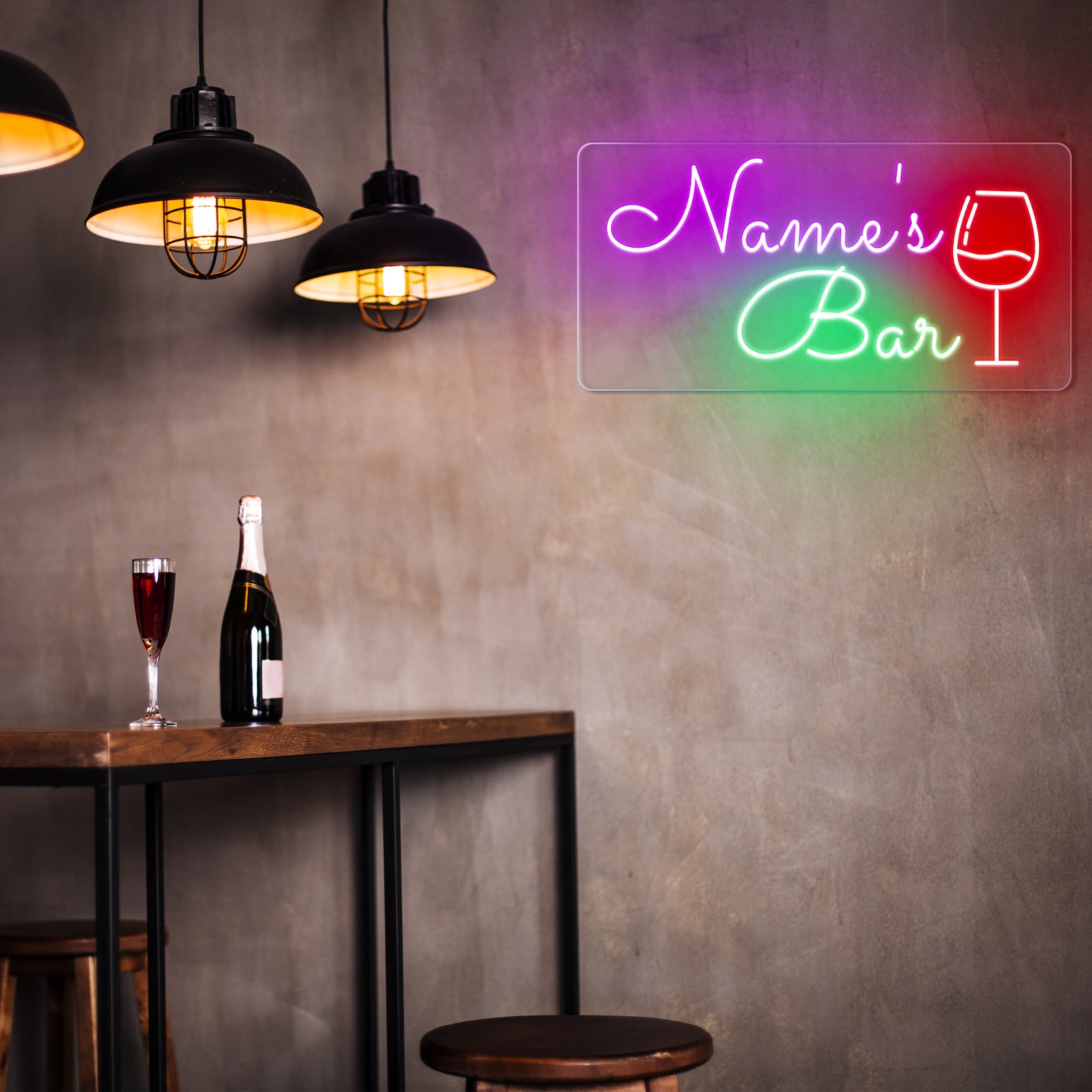 Personalized Your Name Bar Neon Signs Beer Mugs Led Neon Light - Etsy