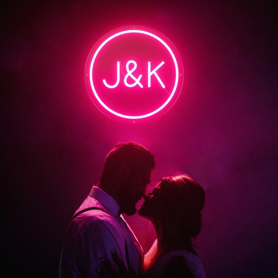 Custom Name Initials Neon Sign Custom Neon Sign Wedding Custom Led Sign ...