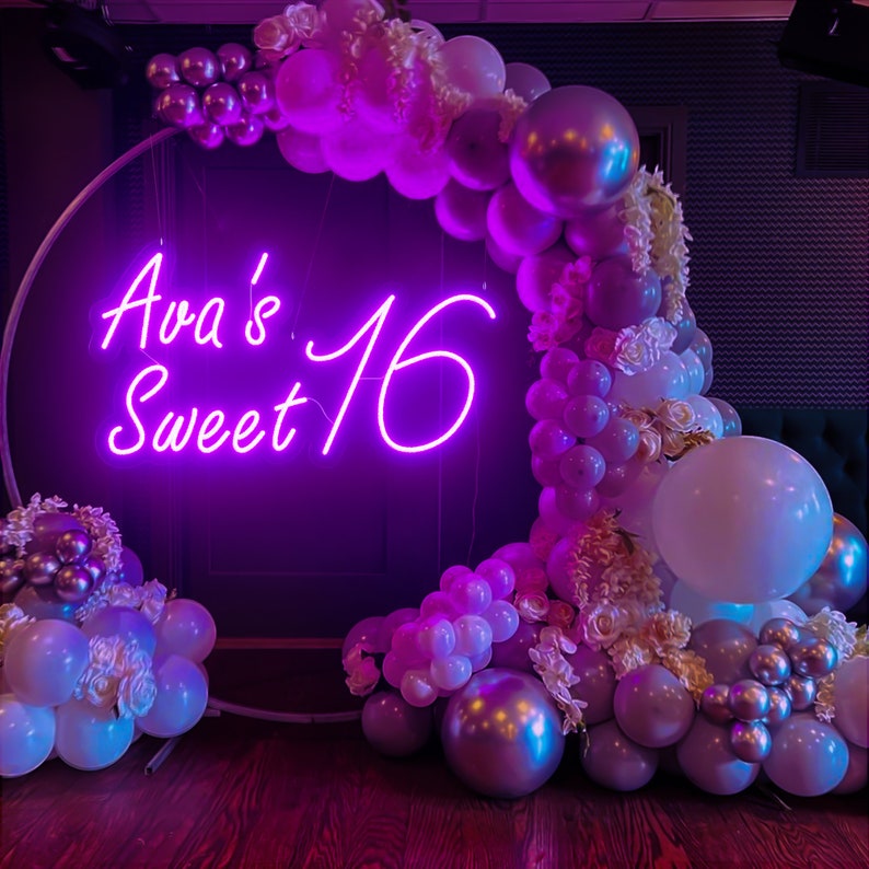 Sweet 16 Neon Name Sign Gift for Girl LED Neon Sign Sweet 16 - Etsy