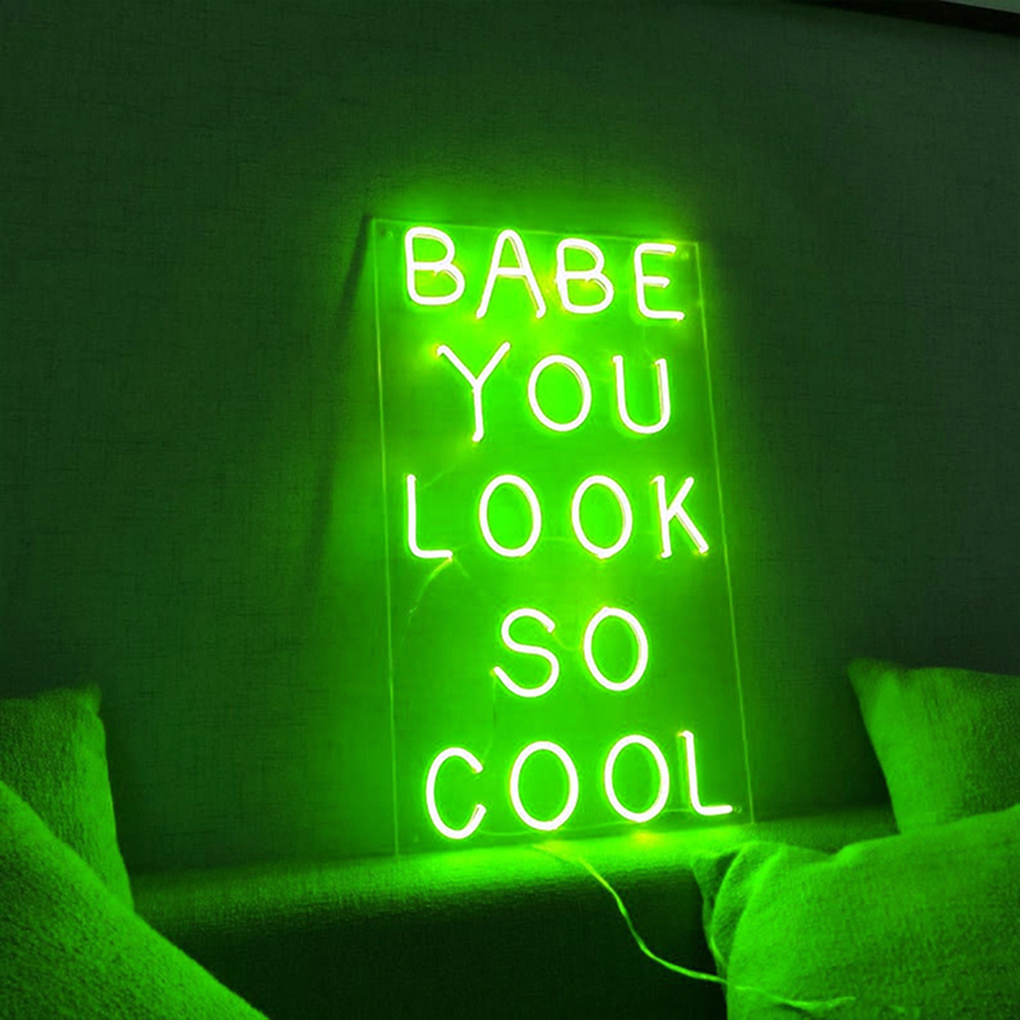 Custom Neon Sign Babe You Look So Cool Neon Sign Bedroom Flex | Etsy