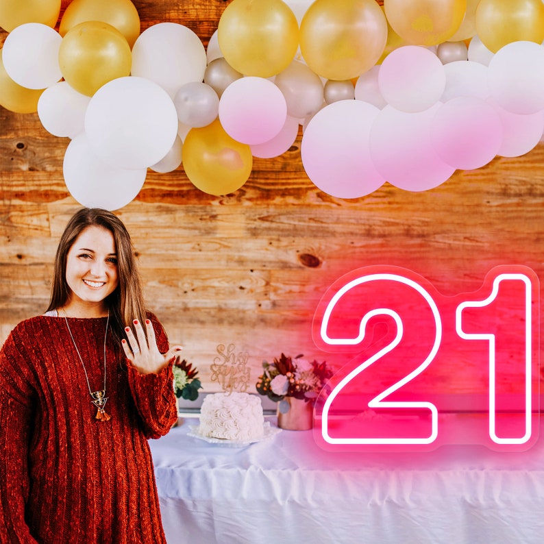 21st Birthday Neon Led Sign Neon Light Sign for Wall Birthday - Etsy