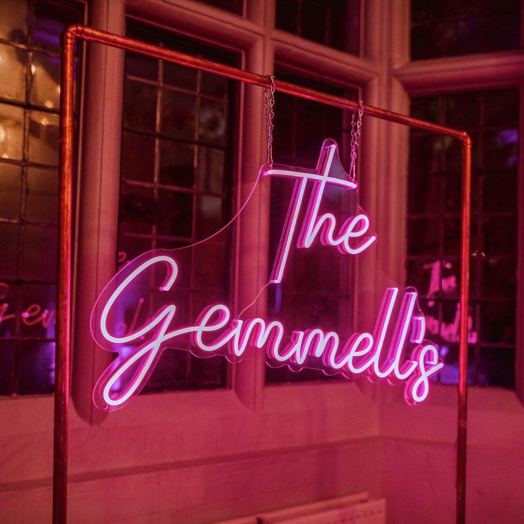 Custom Wedding Neon Sign - Personalized Last Name Light Decor - Etsy