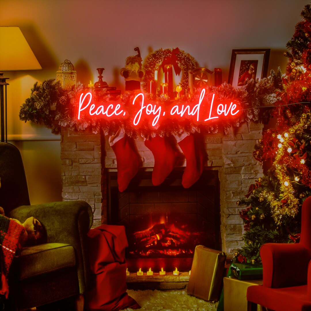 Peace Joy and Love Neon Sign Christmas Decor, Custom Neon Sign ...