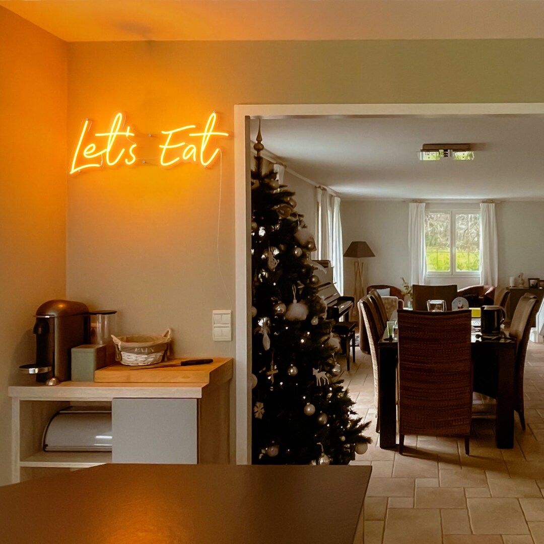 Letrero de neón "Let's Eat": decoración de pared LED personalizada ...