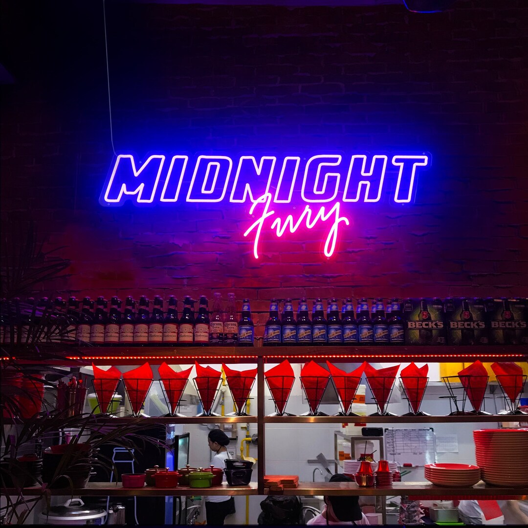 Midnight Fury Neon Sign 80s Style Neon Sign Bedroom Man Cave Wall Decor ...