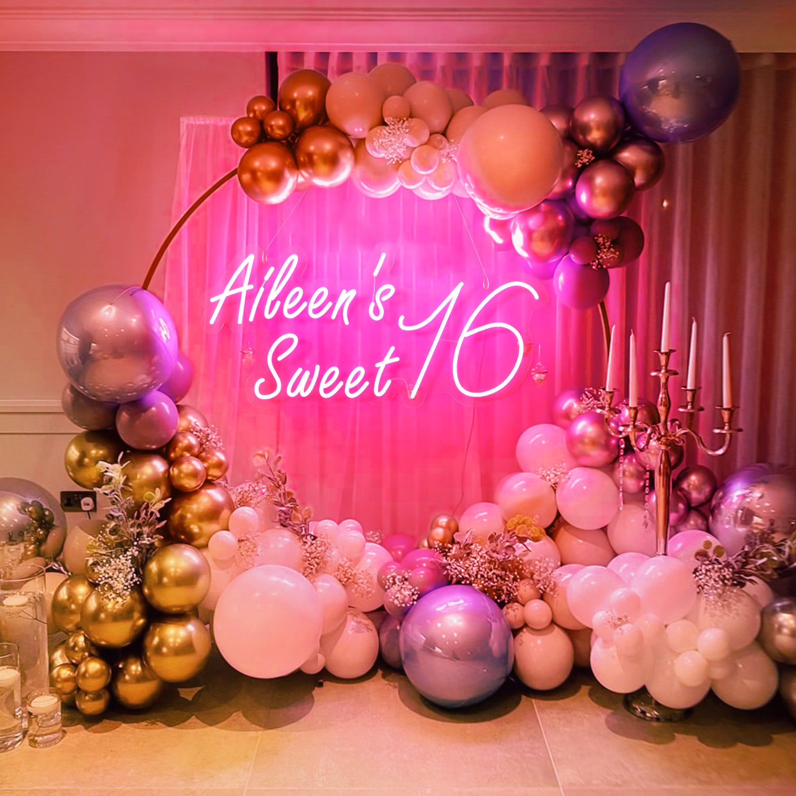 Sweet 16 Neon Name Sign Gift for Girl LED Neon Sign Sweet 16 - Etsy