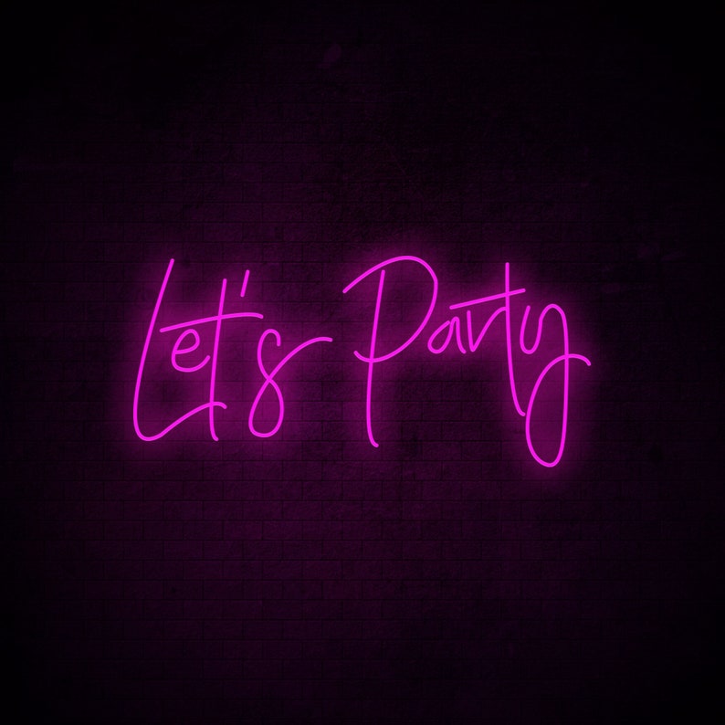 Let's Party Neon Sign Flex Led Neon Light Sign Led Text | Etsy