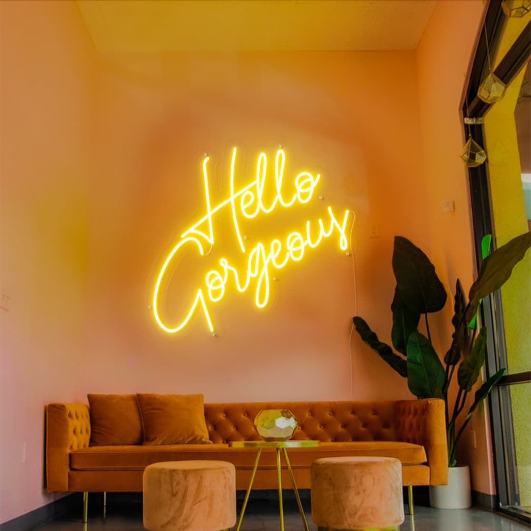 Hello Gorgeous Neon Sign Light Neon Sign Bedroom Living Room Office ...
