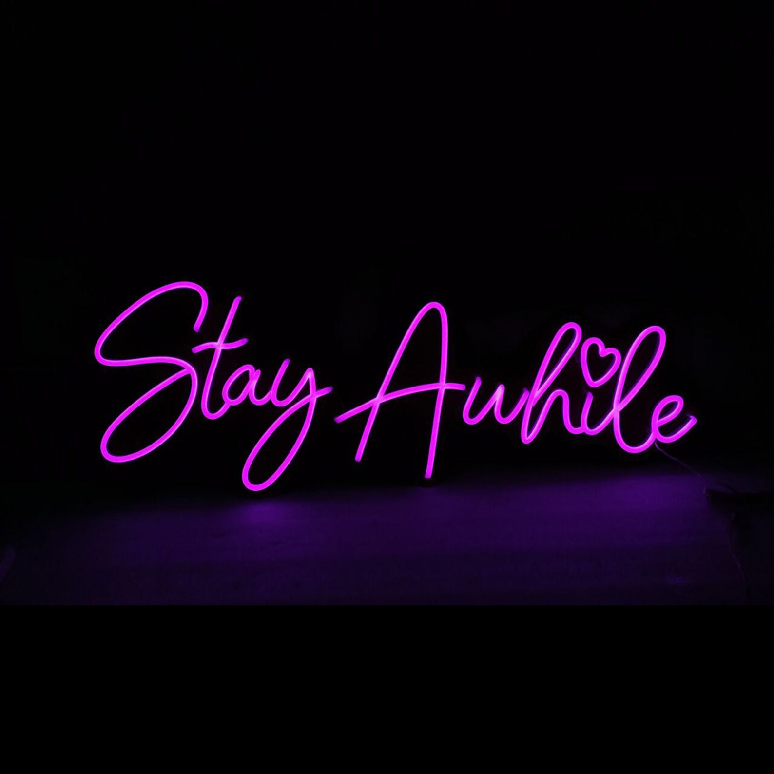Stay Awhile custom neon sign handmade neon led sign neon light | Etsy
