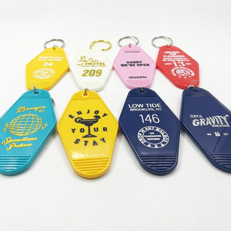 50pcs-1000pcs Personalized Retro Motel Keychain: Hotel Motel Keychains ...