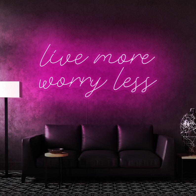 Live More Worry Less Neon Sign Wall Lights Party Decor Neon - Etsy