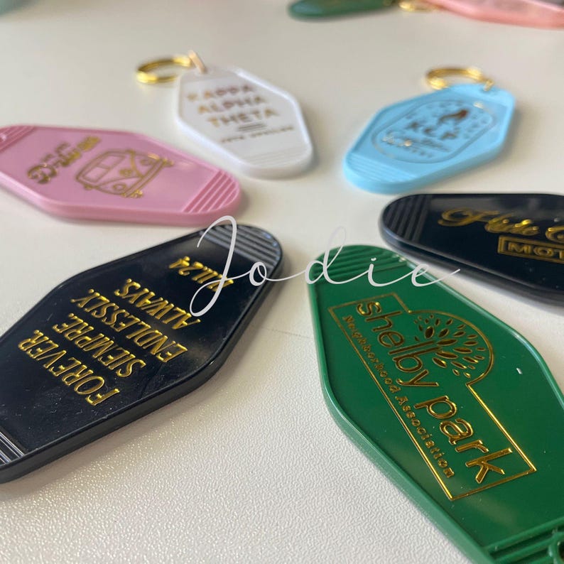 Custom Foil Stamped Retro Motel Keychain: Personalized Gift, Nostalgia ...