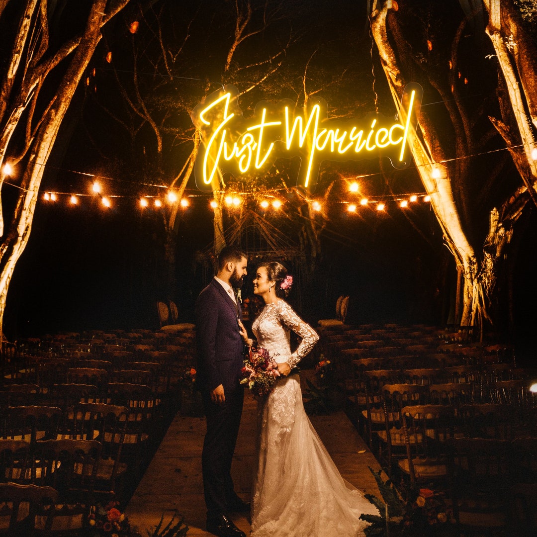 Just Married Neon LED Sign Wedding Bride Party Decor Wedding Neon Light ...