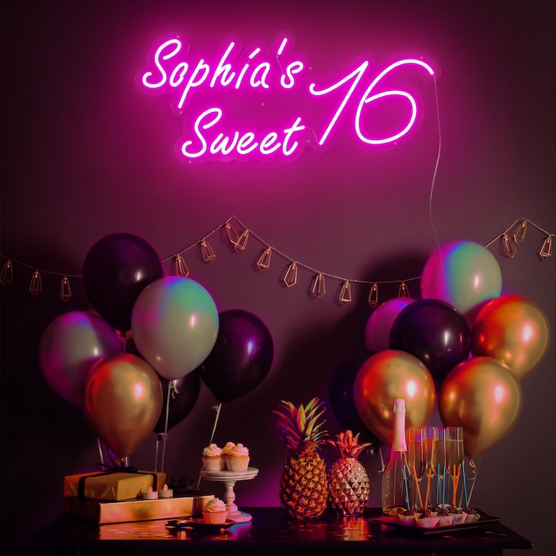 Sweet 16 Neon Name Sign Gift for Girl LED Neon Sign Sweet 16 - Etsy