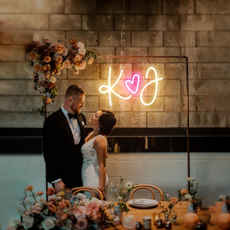 Neon Sign for Wedding Initials Sign Wedding Led Sign - Etsy