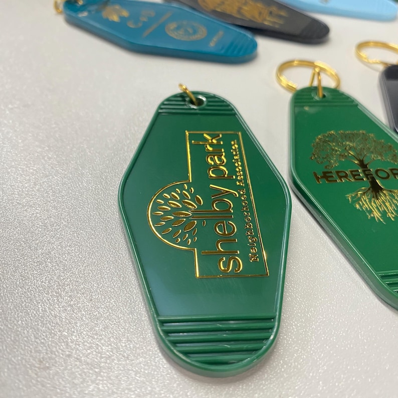 Custom Foil Stamped Retro Motel Keychain: Personalized Gift, Nostalgia ...