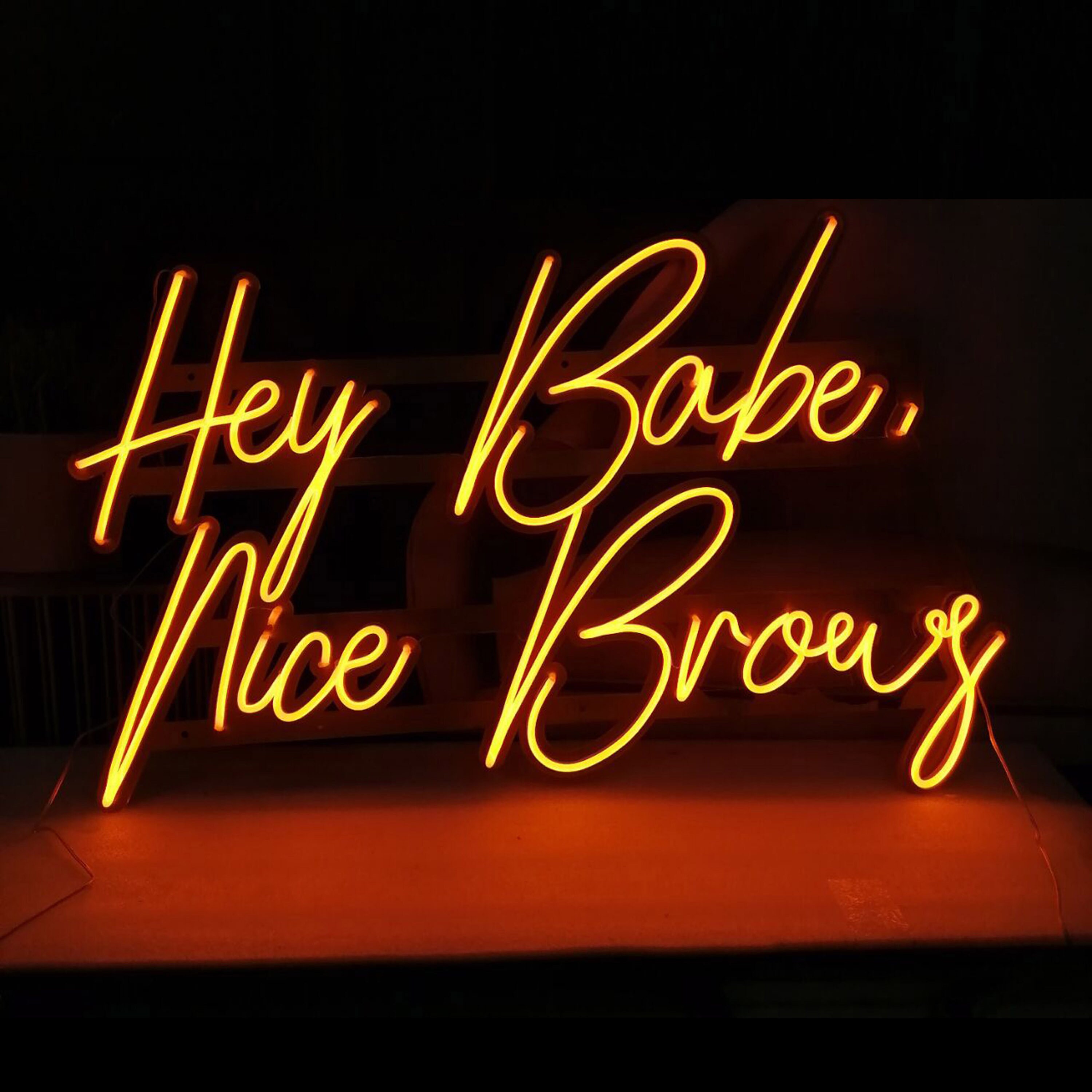 Hey Babe Nice Brows Handmade Neon Sign for Hair Beauty Salon | Etsy