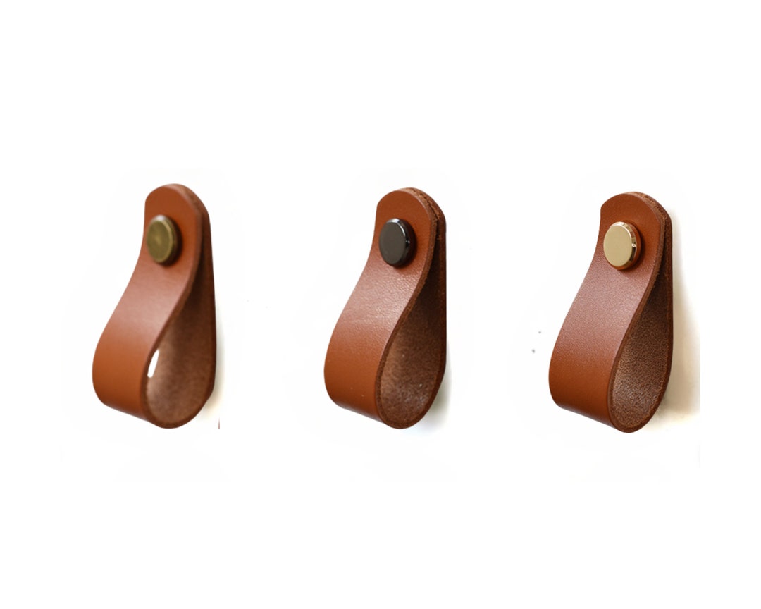 Leather Furniture Handles, Leather Drawer Pulls, Knobs, Leather Cabinet Handle, Pull, Colors ...