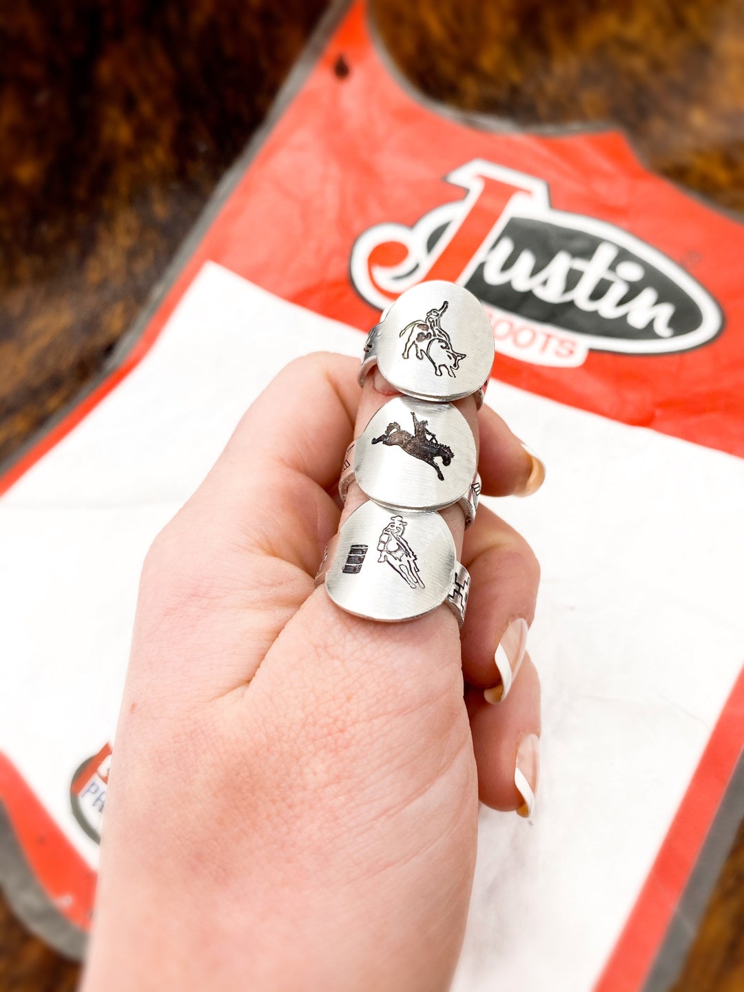 Wild Rodeo Disc Ring Collection, Bronc Rider, Bull Rider, Barrel Racer ...