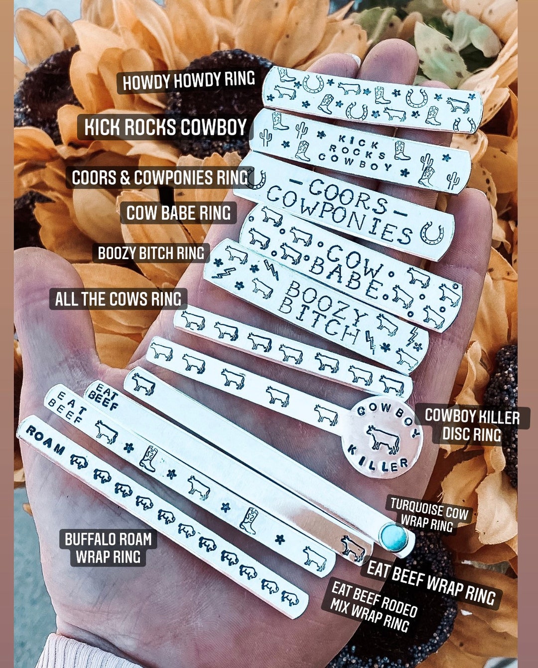 Rodeo Rings, Wrap Rings, Cow, Cowboys, Steers, Cactus, Kick Rocks ...