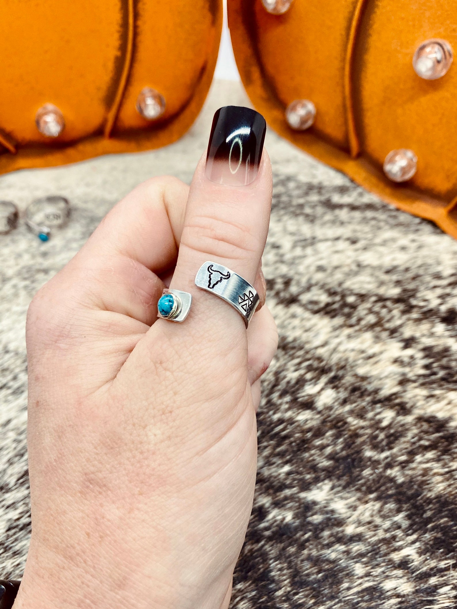 Turquoise Wrap Ring Cactus Buffalo Thunderbird Sunflower - Etsy