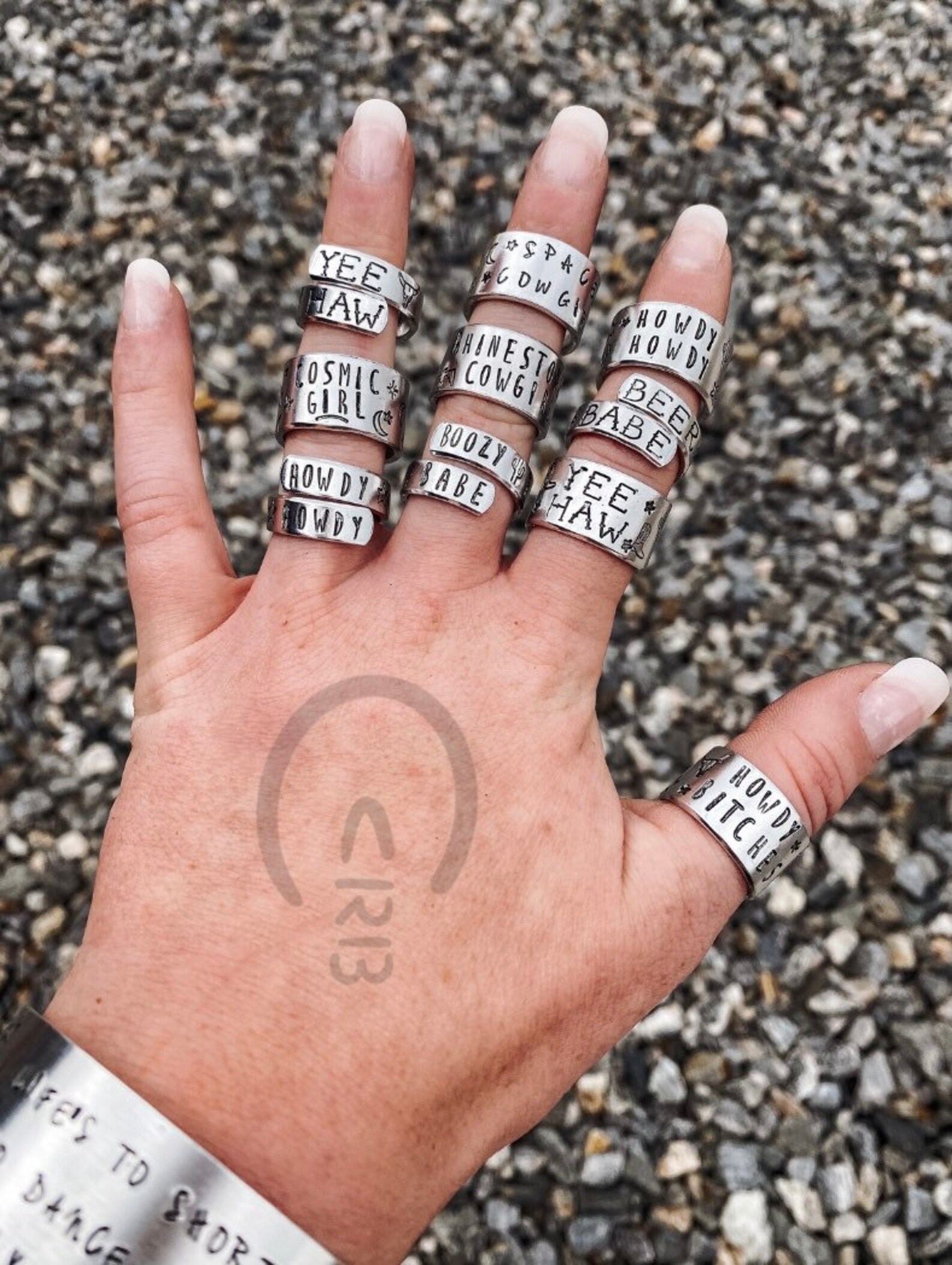 Western Stamped Ring - Etsy