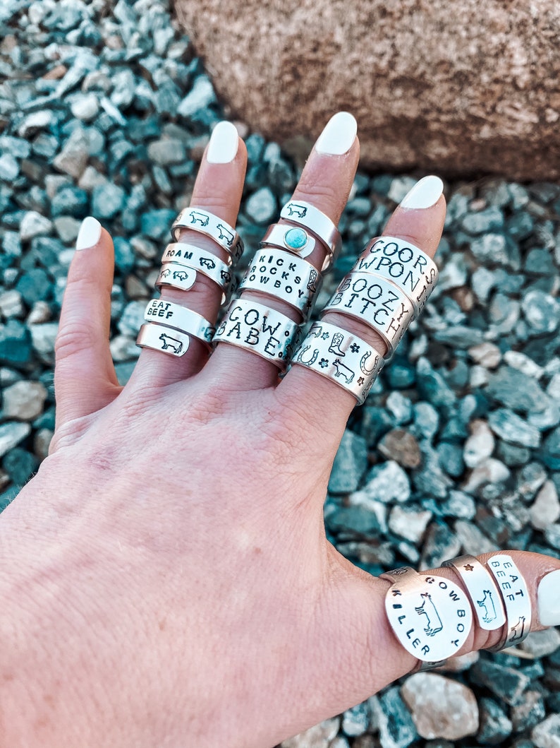 Rodeo Rings Wrap Rings Cow Cowboys Steers Cactus Kick - Etsy