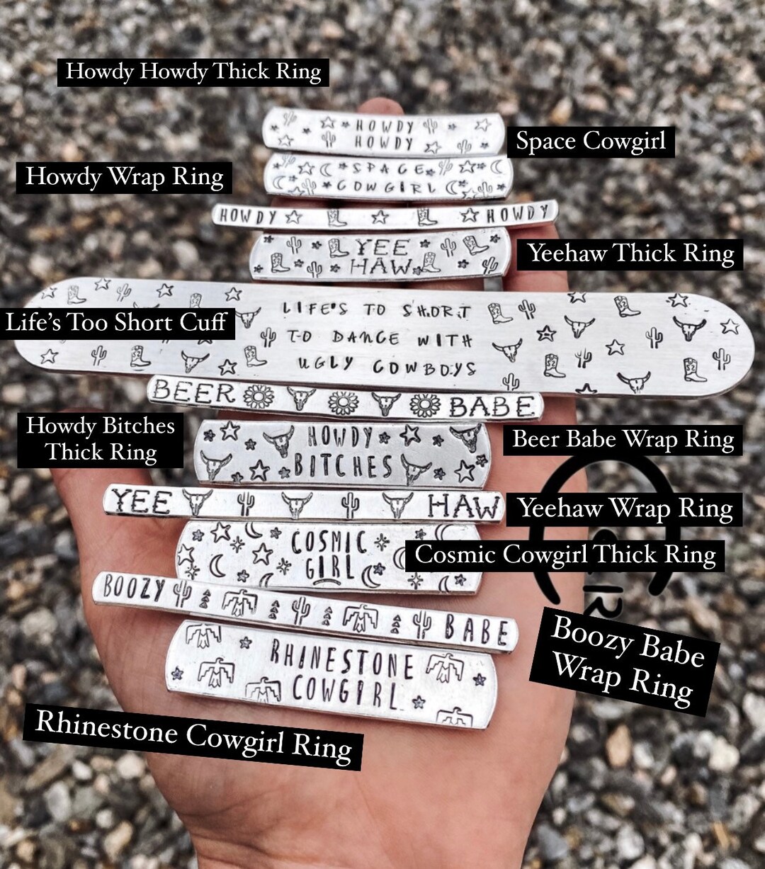 Western Stamped Ring - Etsy