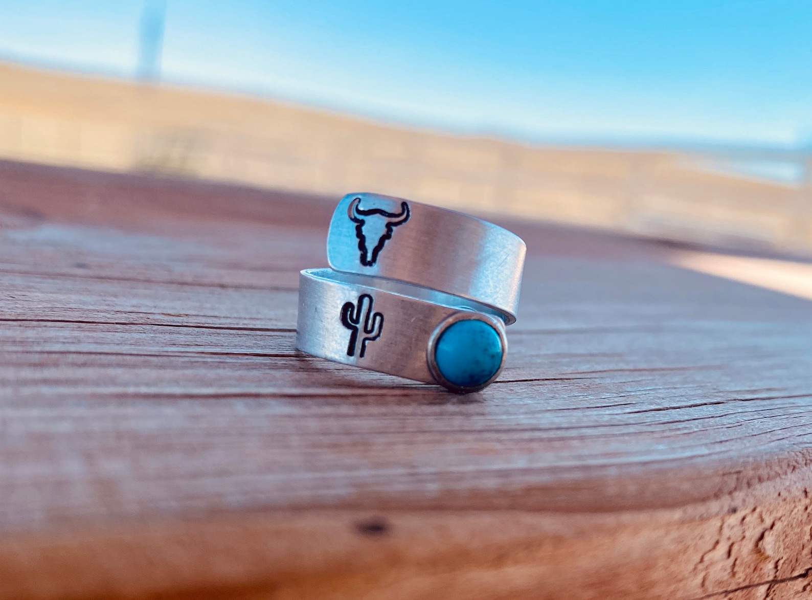 Turquoise Wrap Ring, Western, Rodeo, Steer, Cow, Skull, Country ...