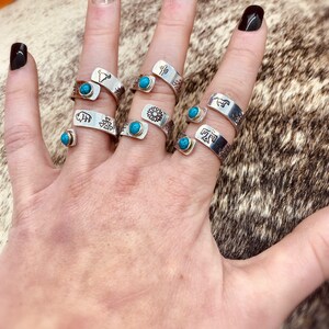 Turquoise Wrap Ring, Cactus, Buffalo, Thunderbird, Sunflower, Steer ...