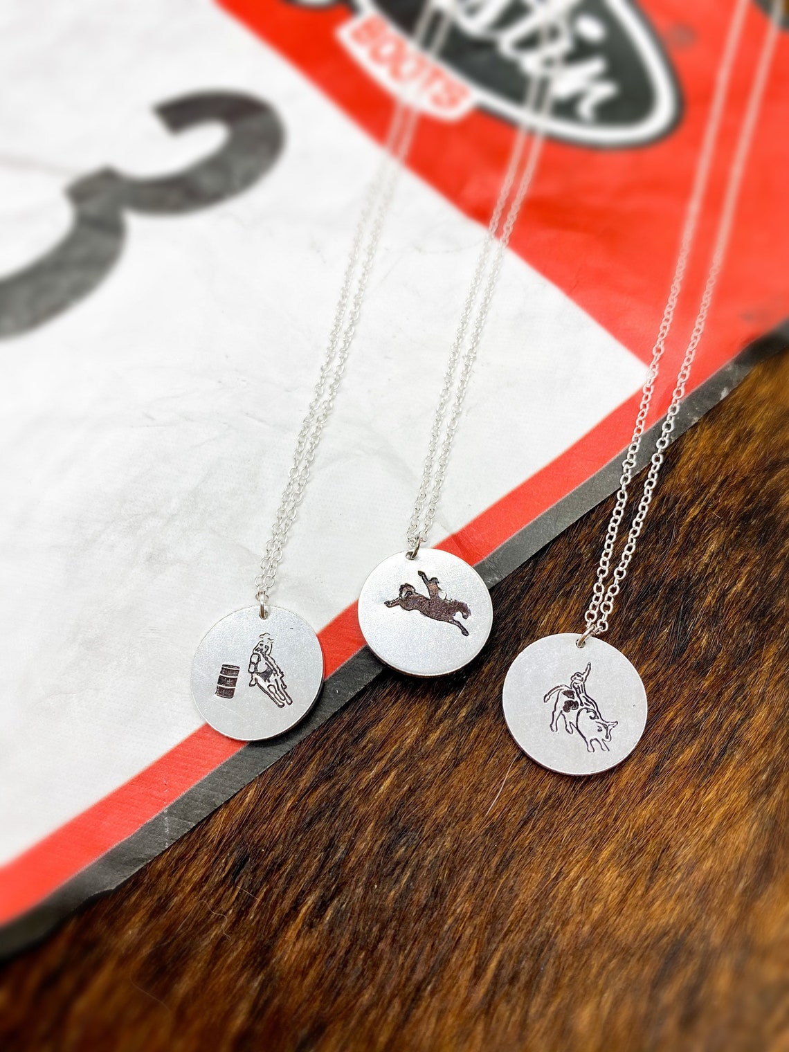 Wild Rodeo Necklace Collection Bull Rider Bronc Rider | Etsy