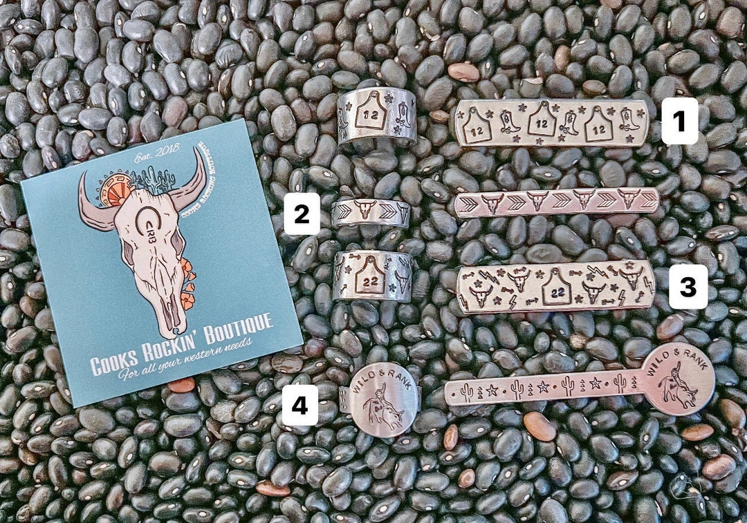 Western Rodeo Stamped Rings - Etsy