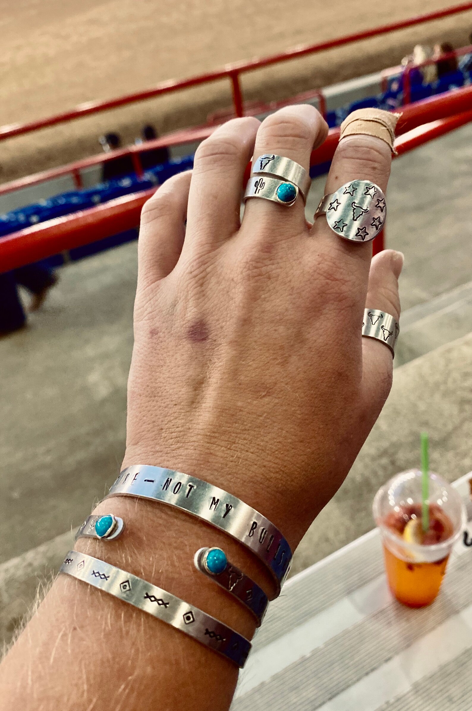 Turquoise Wrap Ring Western Rodeo Steer Cow Skull - Etsy