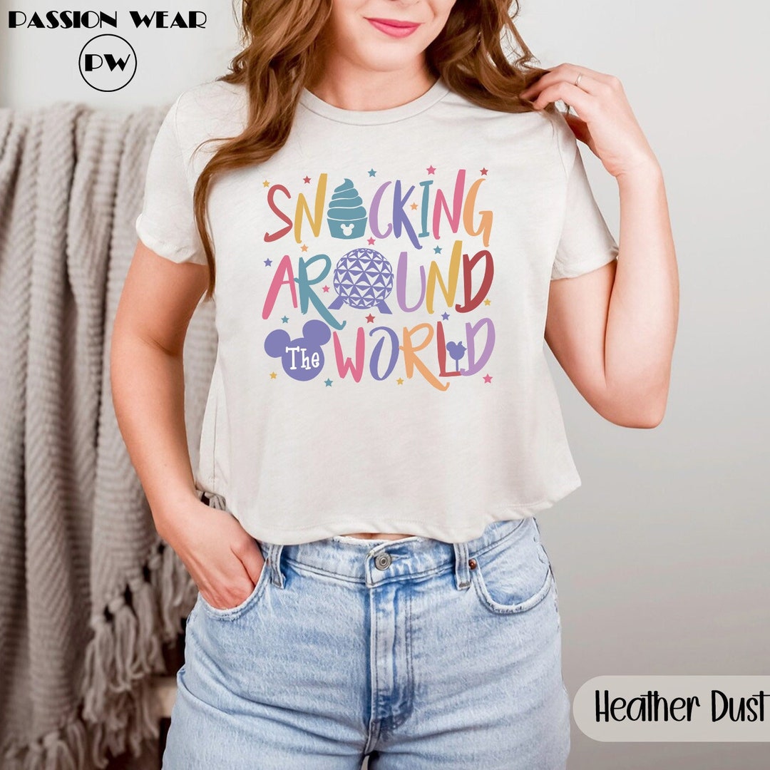 Snacking Around the World Crop Top Shirt, Epcot Snacks Crop Top ...