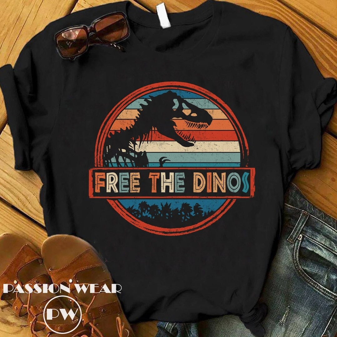 Free the Dinos Shirt, Funny Dinosaur Shirt, Jurassic Park Inspired ...